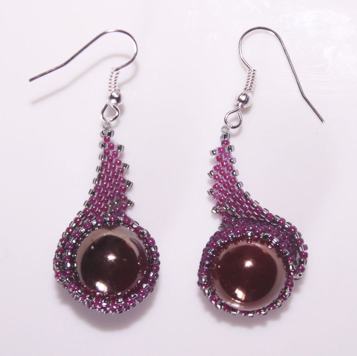 Beaded Bezel Earrings Beading Pattern Tutorial PDF - Etsy