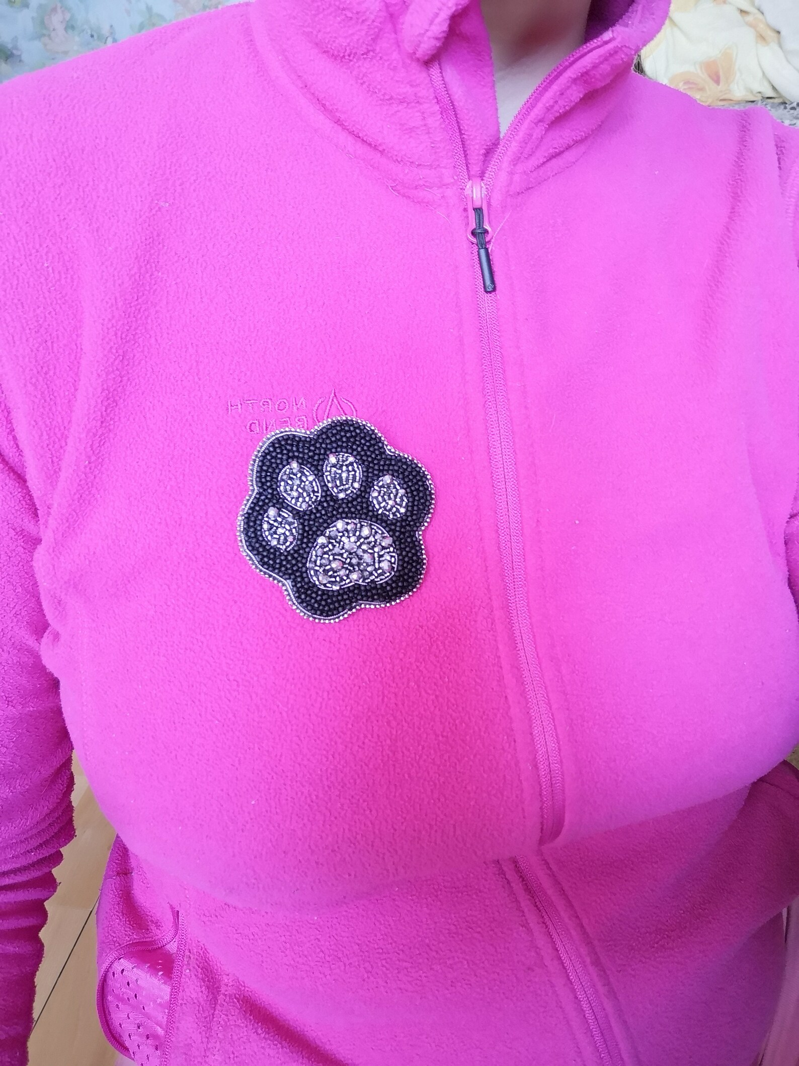 Bead Embroidered Paw Brooch Black Silver Pet Paw Brooch - Etsy
