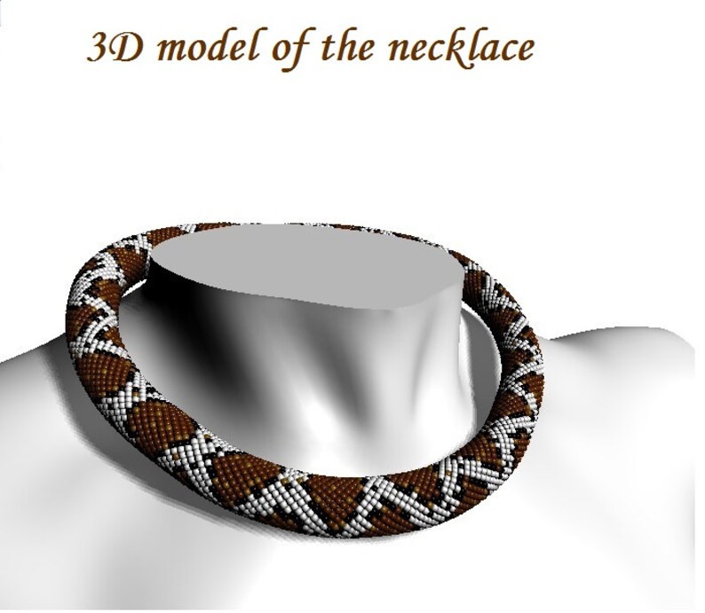 Python 18 bead crochet rope necklace pdf Snake skin pattern | Etsy