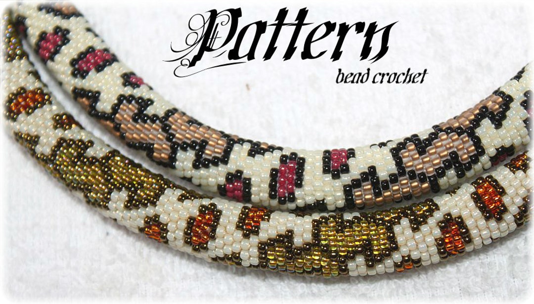 Colorful Geometric Bead Crochet Rope Necklace or Bracelet Pattern ...