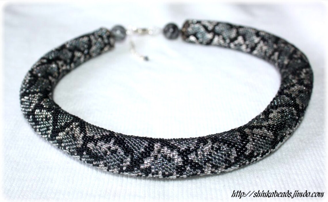 Python Snake Skin Bead Crochet Rope Necklace Pattern Pdf - Etsy