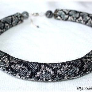 Python Snake Skin Bead Crochet Rope Necklace Pattern Pdf - Etsy