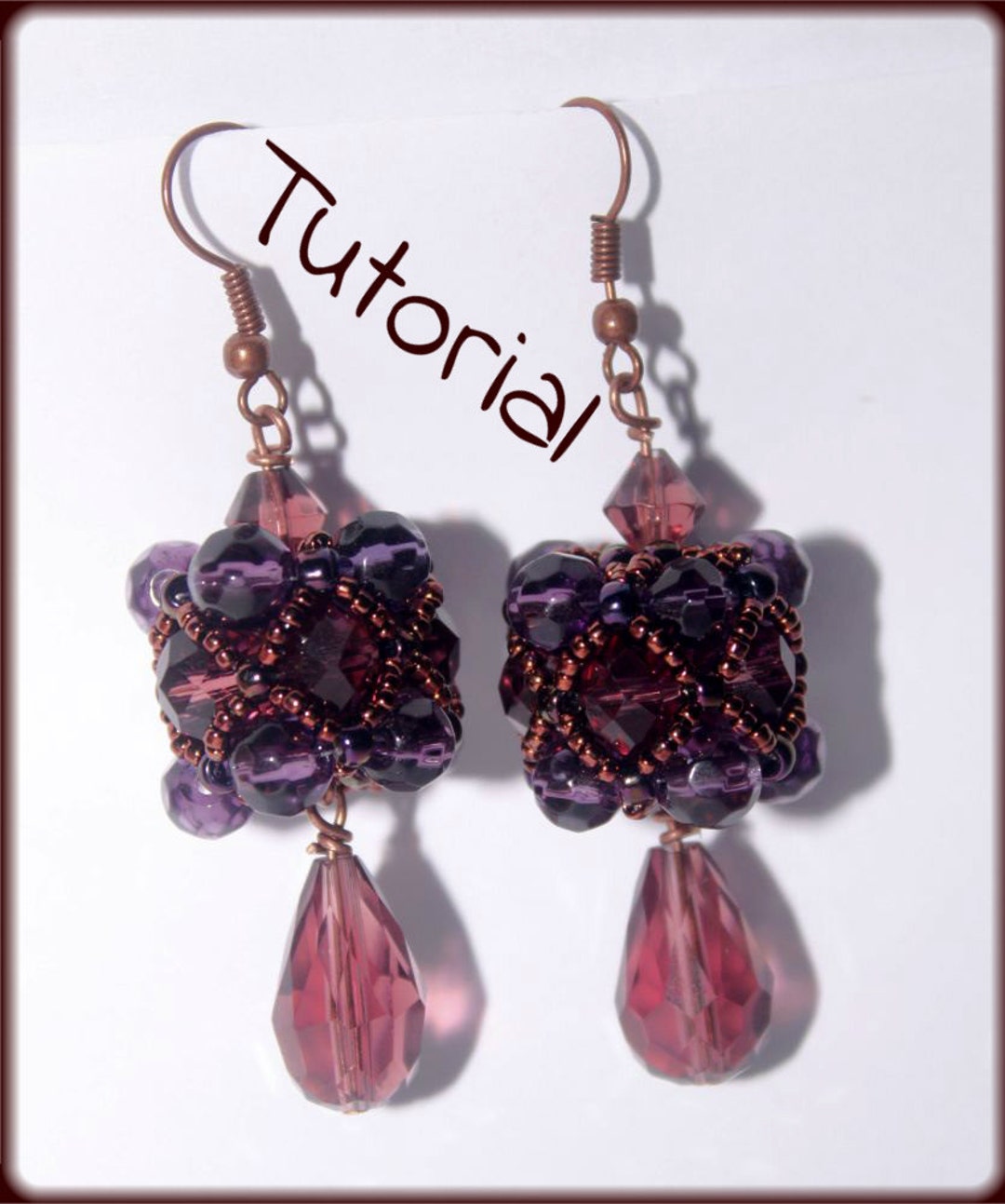Beading Pattern PDF - Beaded Bead Cluster Earrings, Beading Pattern ...