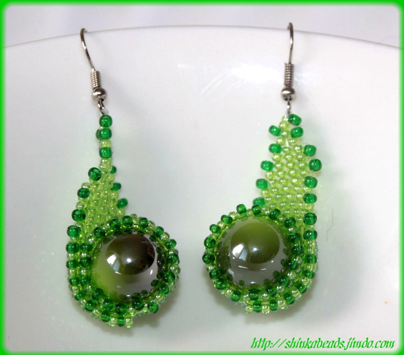 Beaded Bezel Earrings Beading Pattern Tutorial PDF | Etsy