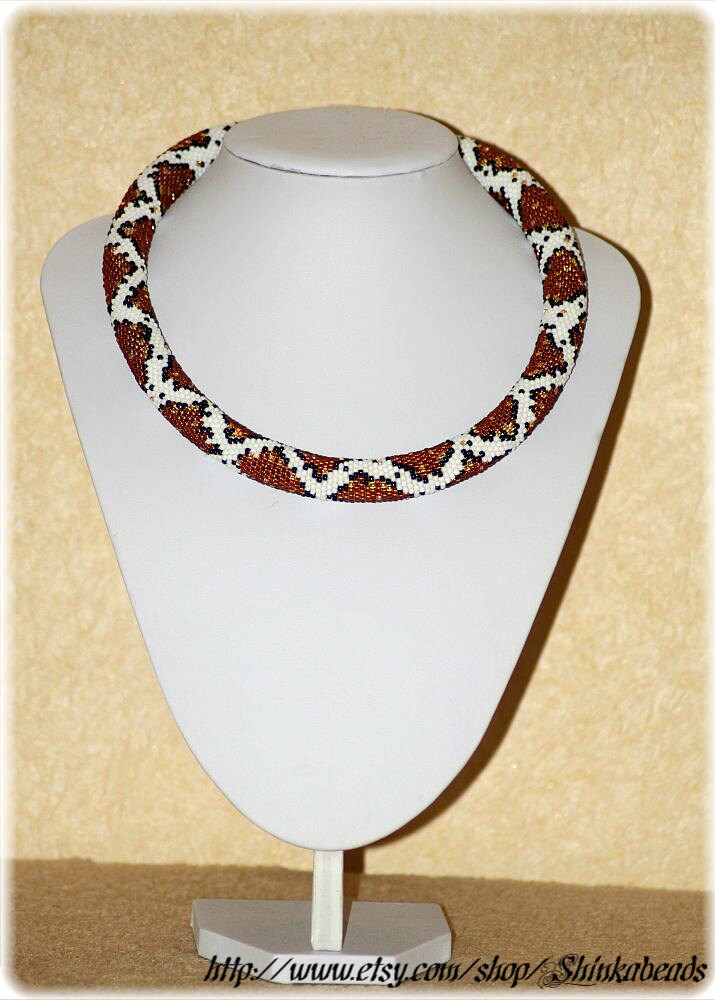 Python 18 bead crochet rope necklace pdf Snake skin pattern | Etsy