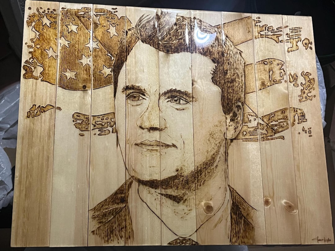 Charlie Kirk Wood Art - Etsy