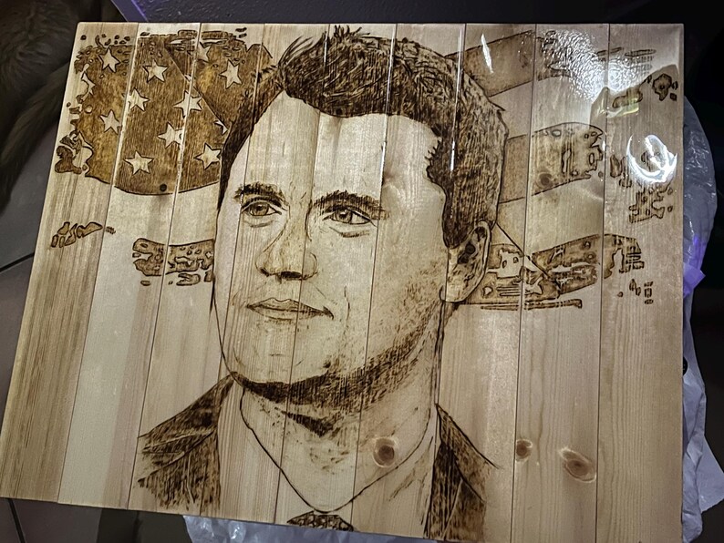 Charlie Kirk Wood Art - Etsy