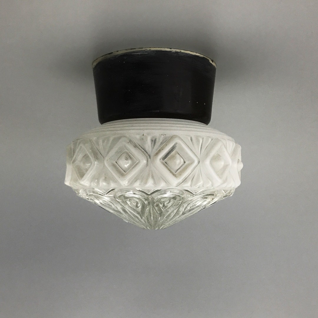 Mid-century Diamond Cut Flush Mount | Wall Light | Sconce | Ceiling ...