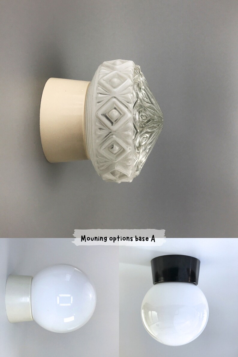 Mid-century Diamond Cut Flush Mount | Wall Light | Sconce | Ceiling ...