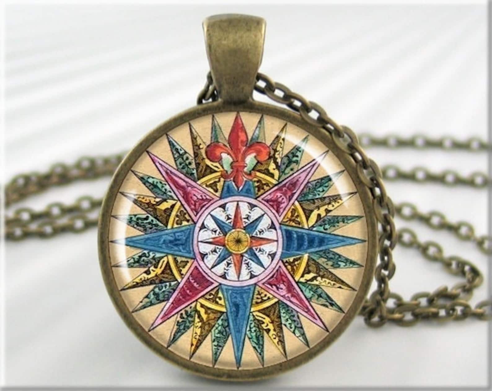 Compass Face Pendant Steampunk Jewelry Charm Resin Picture - Etsy