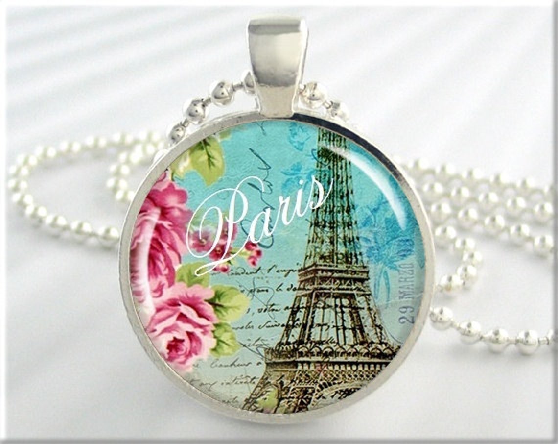 Paris Art Pendant Paris France Jewelry Eiffel Tower - Etsy