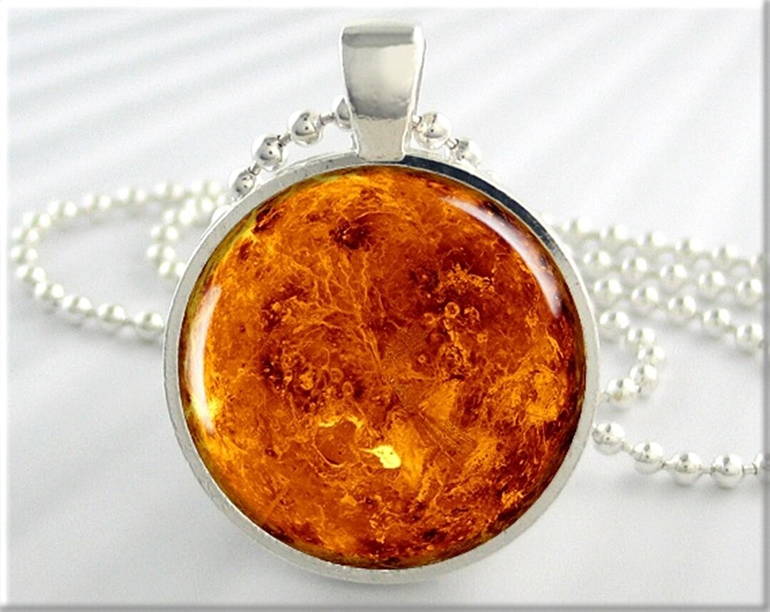 Planet Venus Pendant, Planet Necklace, Resin Space Jewelry, Space Gift ...