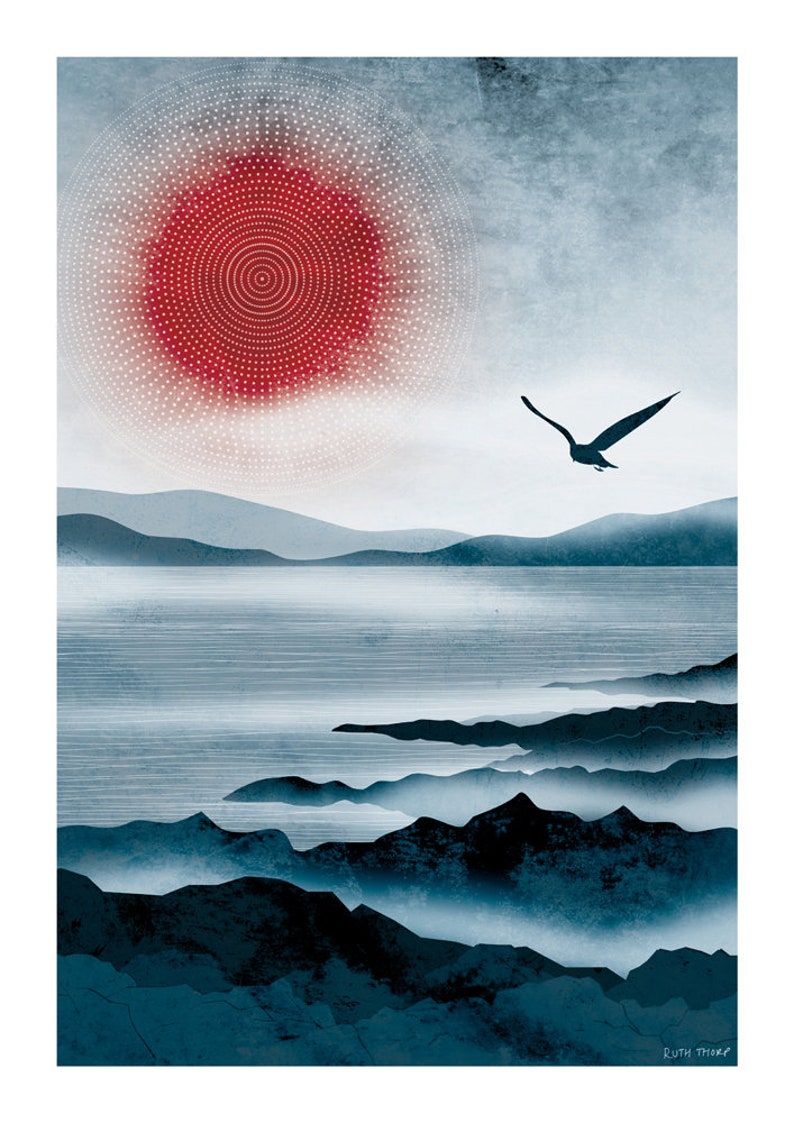 Northern Sun Art Print: A4 A3 A2 A1 | Etsy