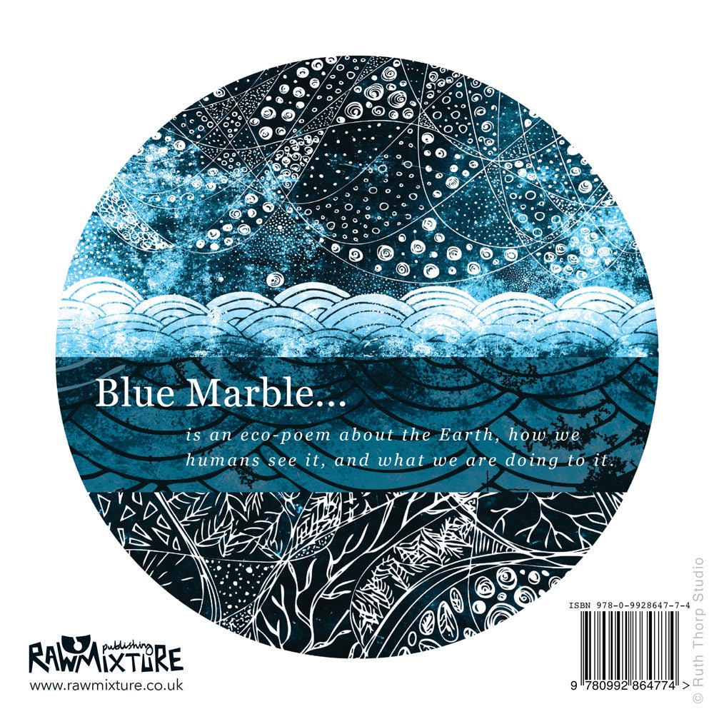 Blue Marble Illustrated Eco Poem by Steve Thorp. Illustrated | Etsy