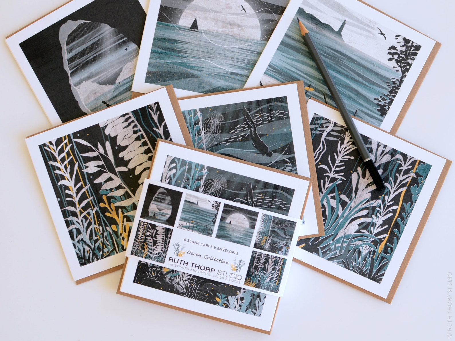 Ocean Collection Pack of 6 Greeting Cards - Etsy