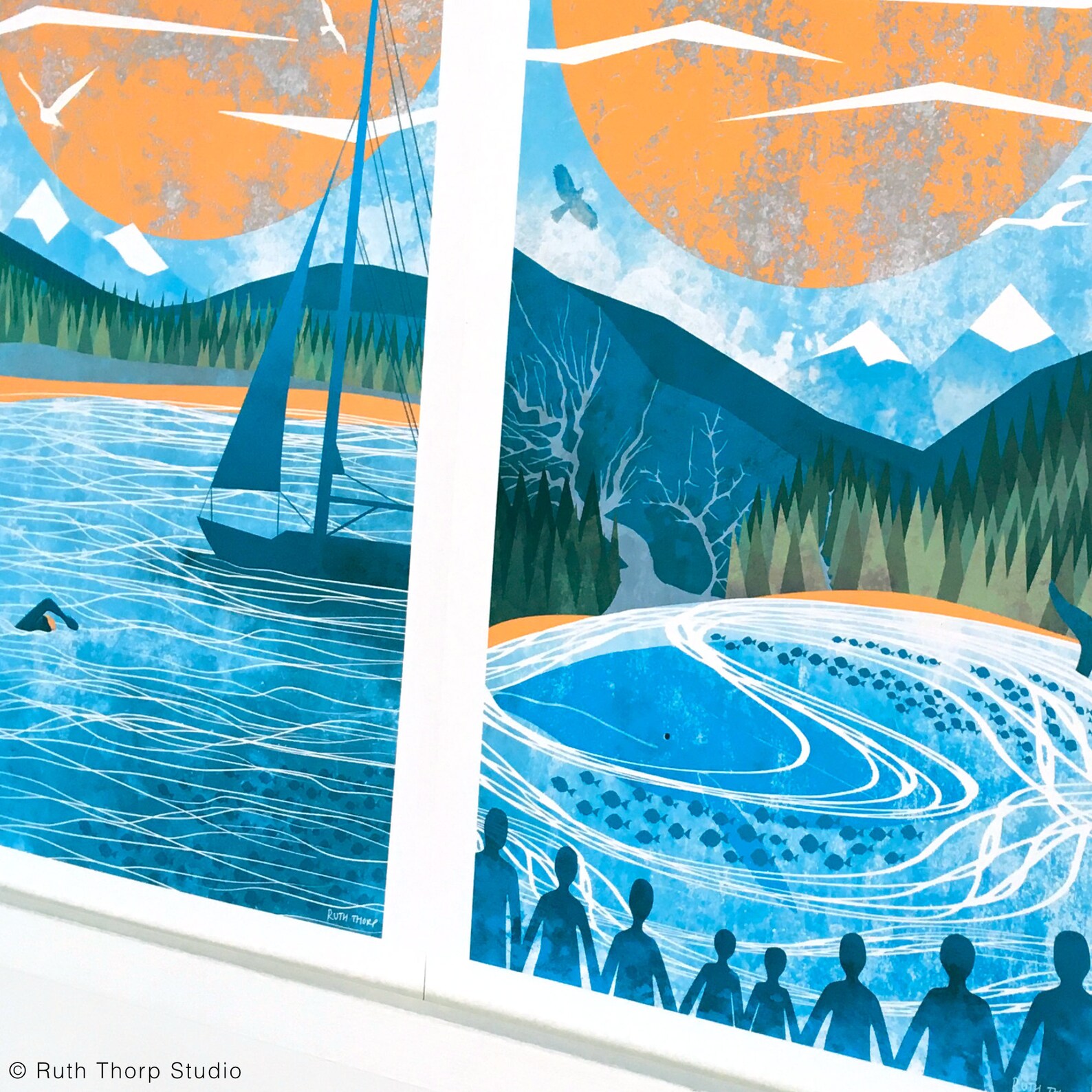 Wild Swimming Art Print: A4, A3, A2, A1 - Etsy