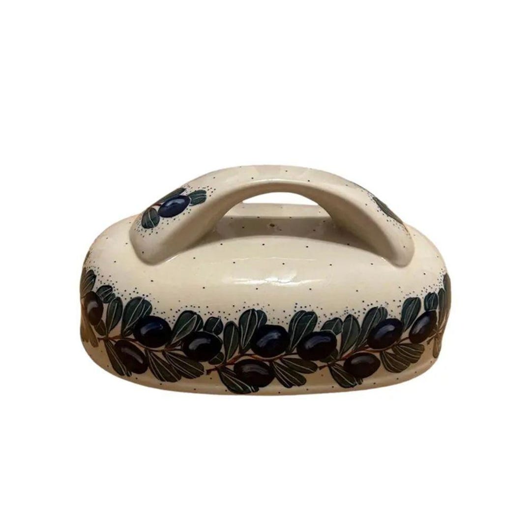 Boleslawiec Polish Pottery Stoneware Wr Grape Vines Bread Bin Cover ...