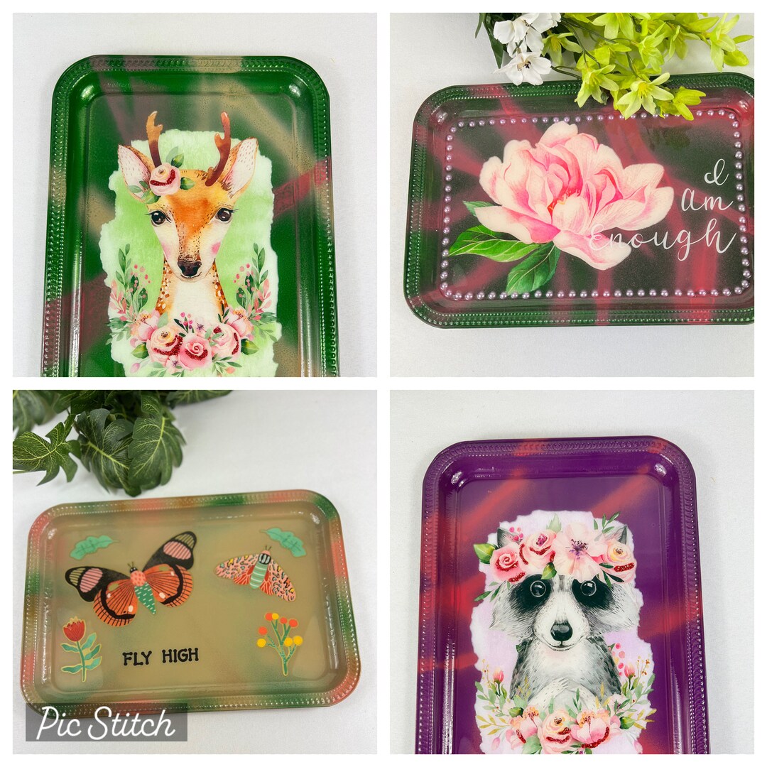 Trinket Tray, Vanity Tray, Metal and Resin Tray, Rolling Trays ...