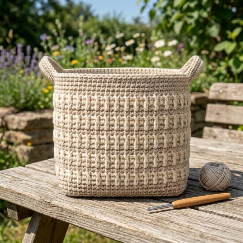 Chunky Nesting Basket Crochet Pattern, Alpine Stitch Storage, Bulky ...