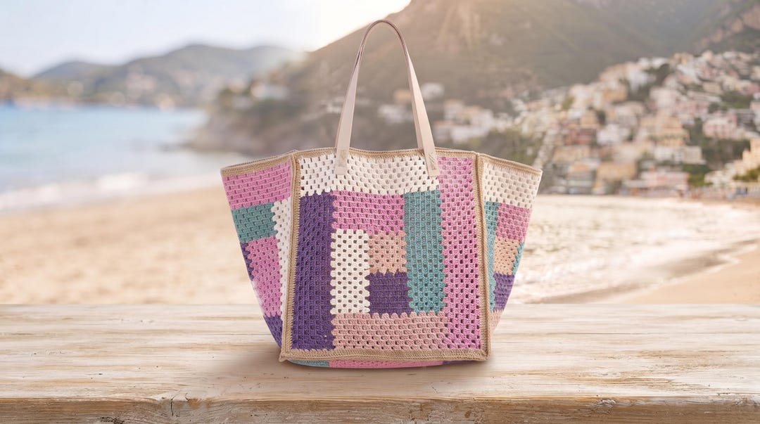 Trellis Stitch Crochet Beach Bag Pattern, Crochet Tote Bag Pattern ...