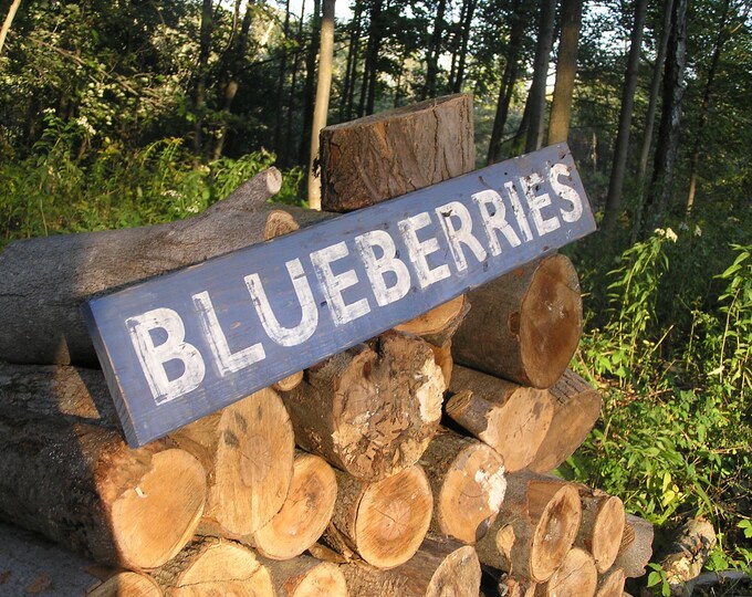 Vintage Hand-painted Blueberries Weathered Sign - Etsy