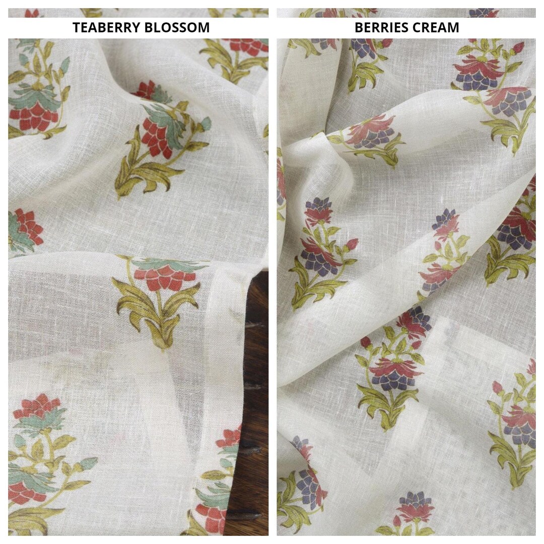 Sheer Floral Print Curtains. Custom Window Drapes for Living, Bedroom ...
