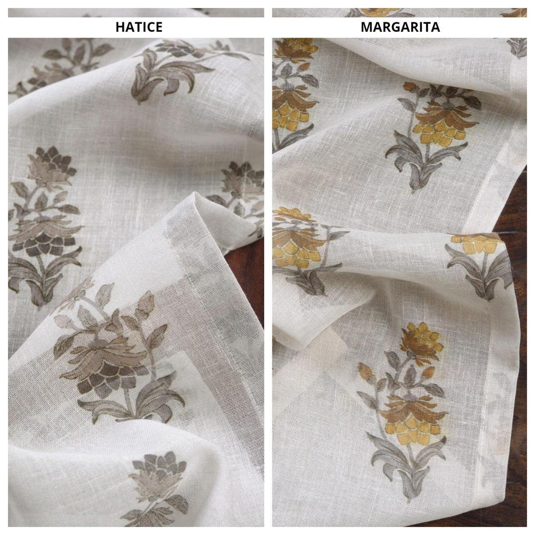 Sheer Floral Print Curtains. Custom Window Drapes for Living, Bedroom ...