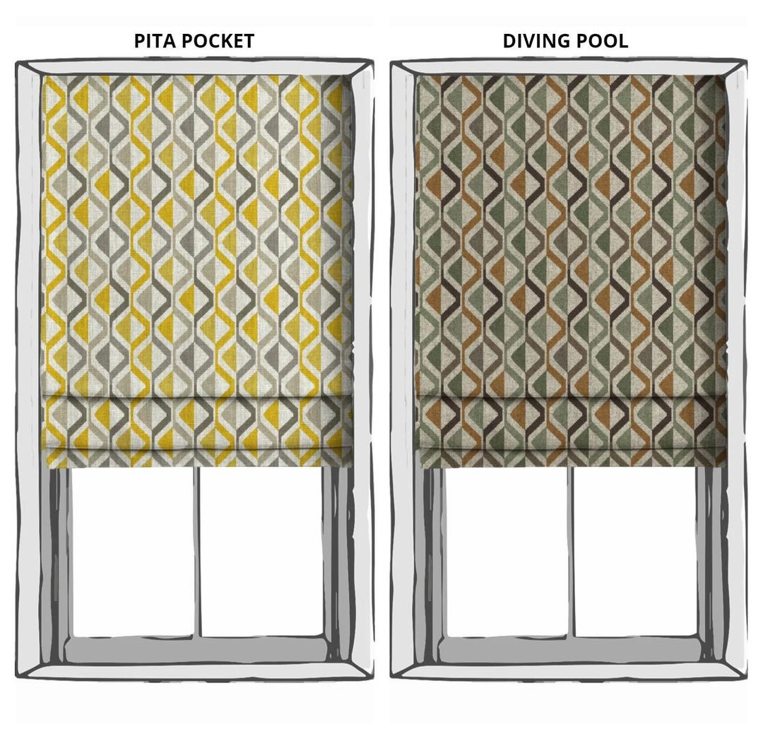 Geometric Patterned Roman Shades. Custom Printed Window Blinds for ...