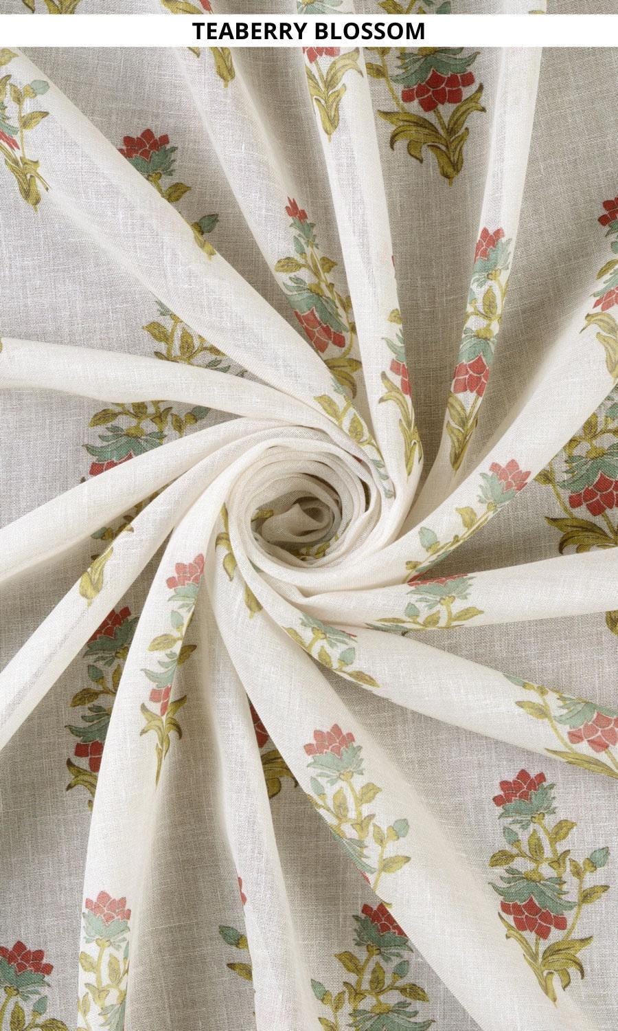 Sheer Floral Print Curtains. Custom Window Drapes for Living, Bedroom ...