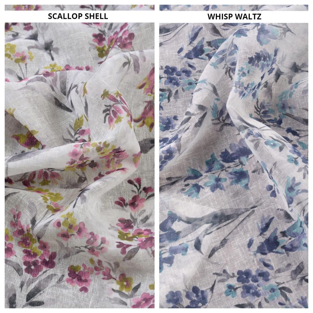 Sheer Floral Print Fabric by the Yard. Home Textile Material for Window ...