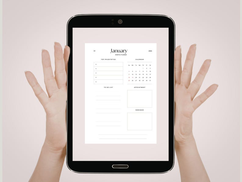 Digital Planner 2026 | Minimalist Daily Weekly Monthly Planner ...