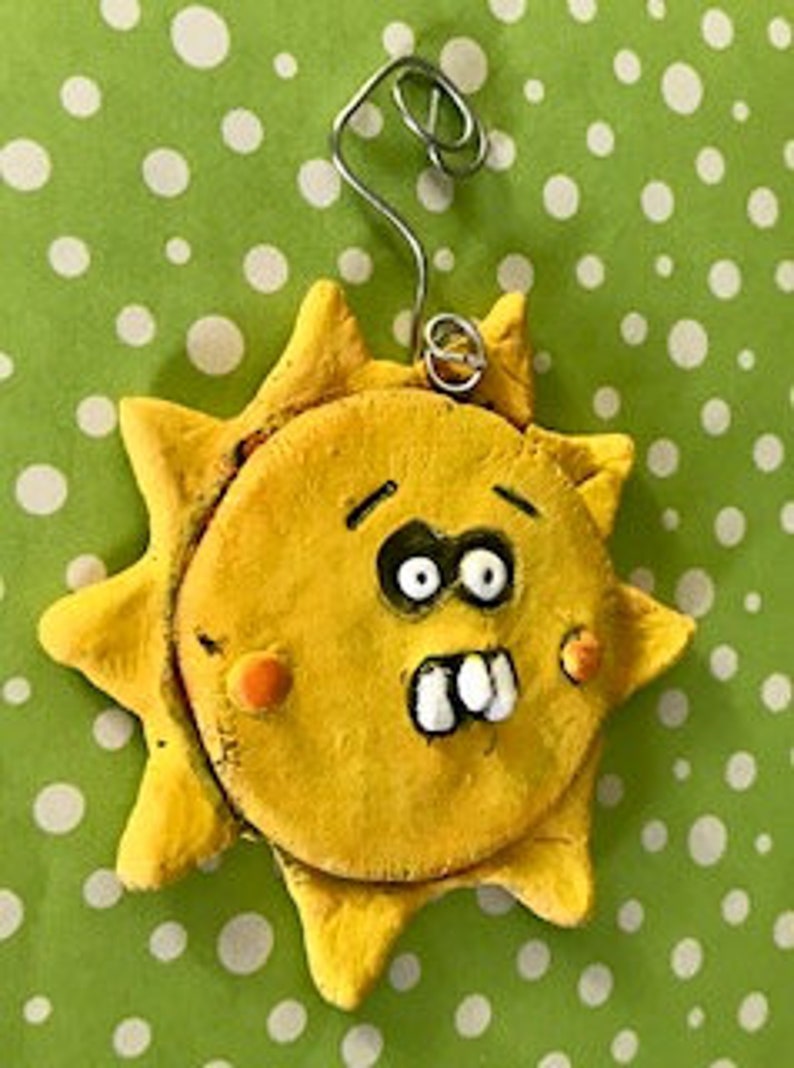 SUN Ornament Figurine Ceramic Sun Figurine Clay Figure Ooak - Etsy