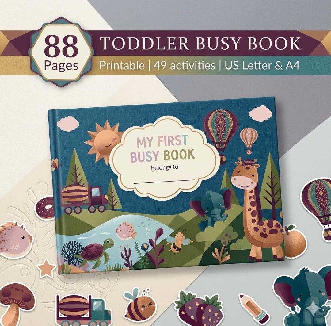 Montessori Toddler Busy Book Printable | Preschool Learning Binder ...