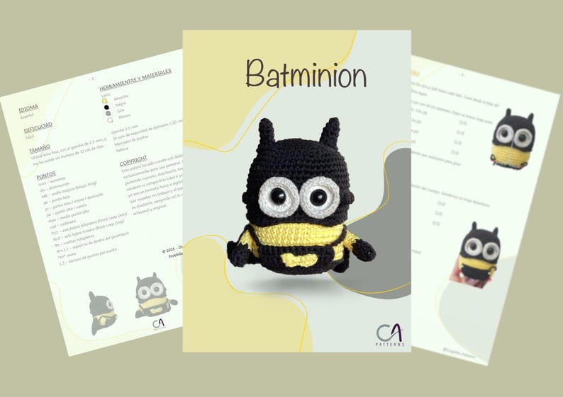 Patrón Amigurumi Batminion En PDF (ganchillo Y Crochet) - Etsy