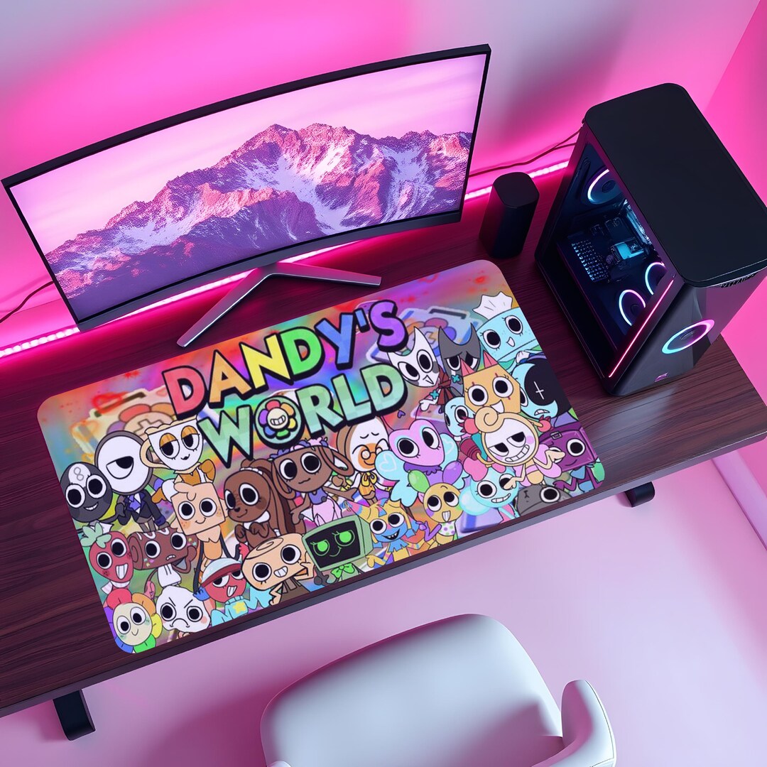 Dandy’s World Inspired Mouse Pad – Cute Gaming Desk Mat, Stitched Edge ...