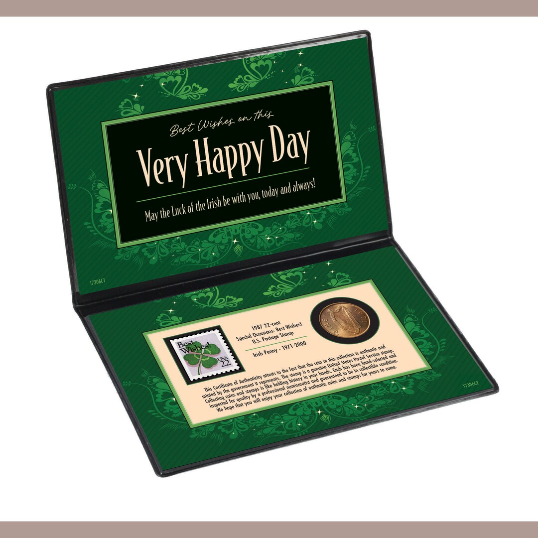 Best Wishes, Very Happy Day Irish Coin Greeting Card - Etsy