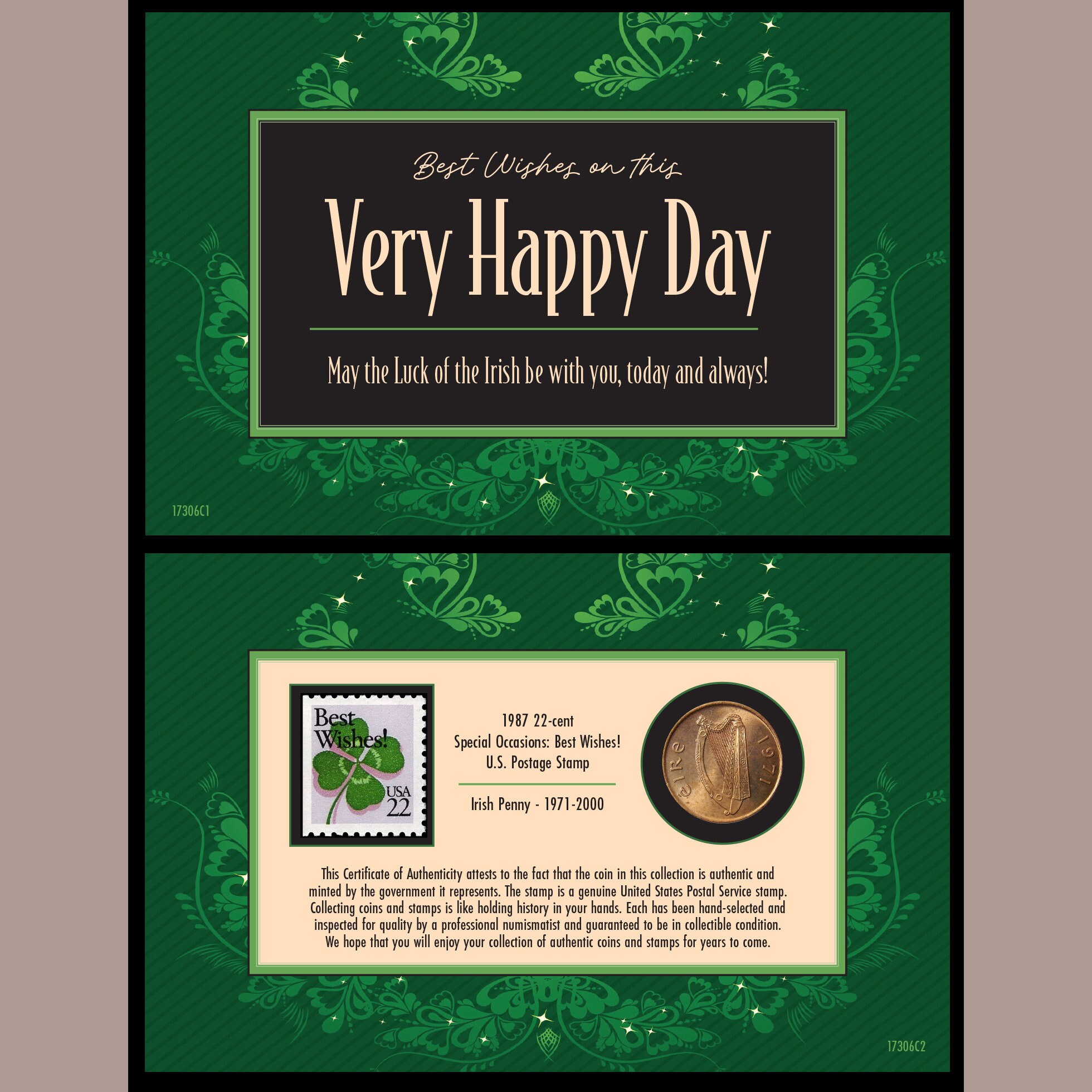 Best Wishes, Very Happy Day Irish Coin Greeting Card - Etsy
