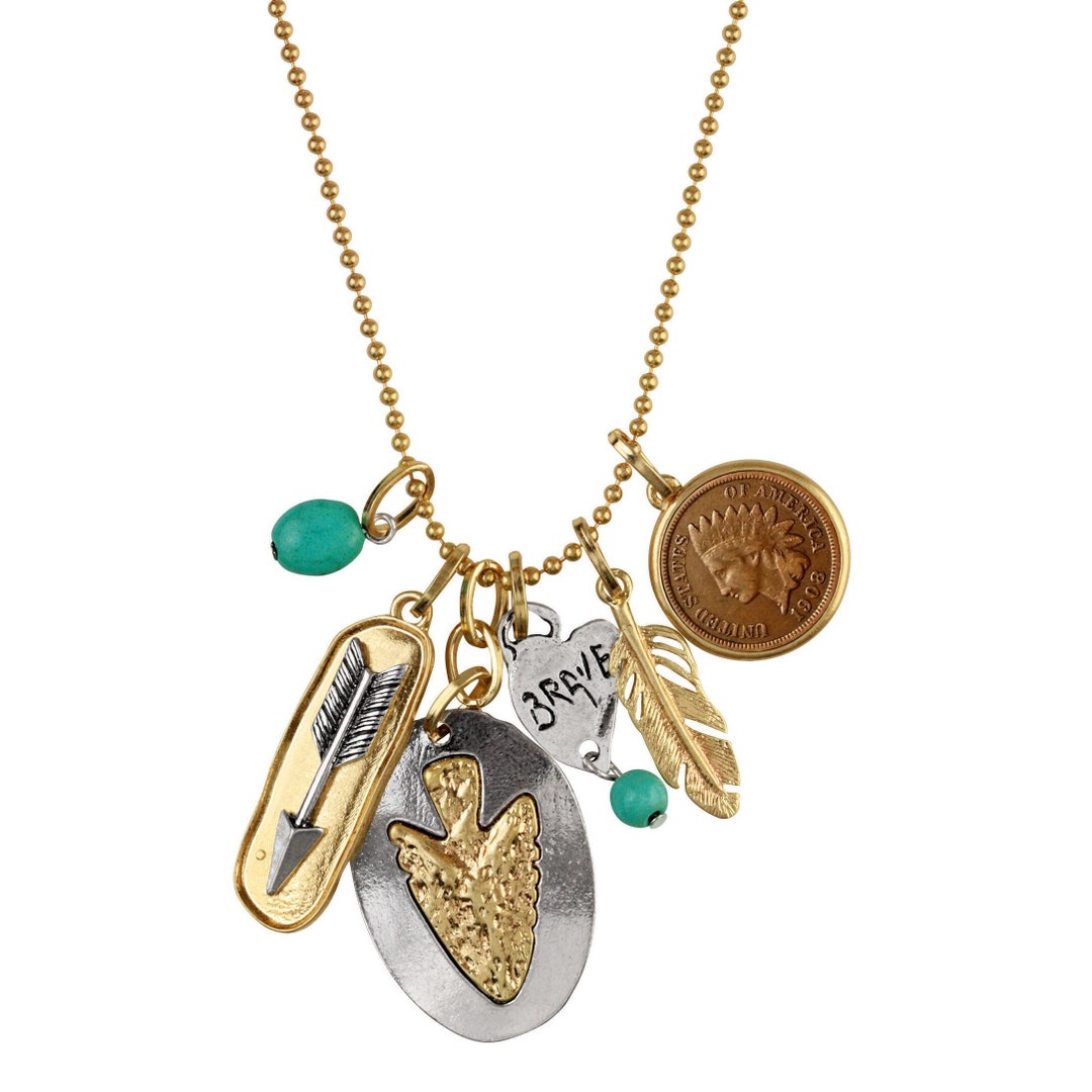Indian Cent Multi Charm Penny Coin Necklace Pendant - Etsy