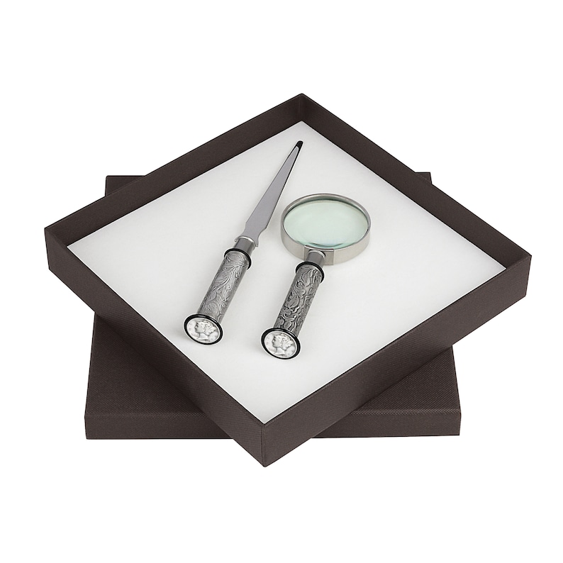 Silver Mercury Dime Coin Letter Opener and Magnifying Glass Gift Set - Etsy