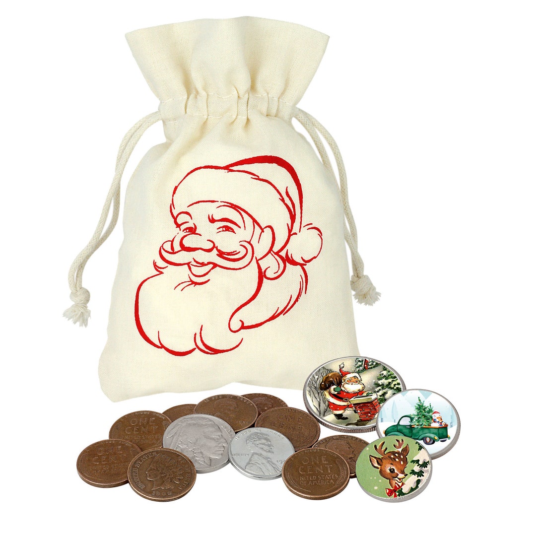 Rare Coins and Colorized Vintage Christmas Coin Collection in Santa ...