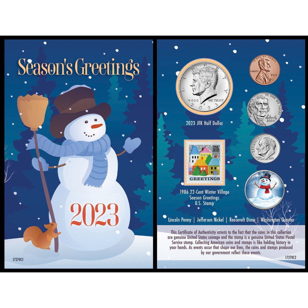 2023 Snowman Coin Collectible Holiday Greeting Card - Etsy