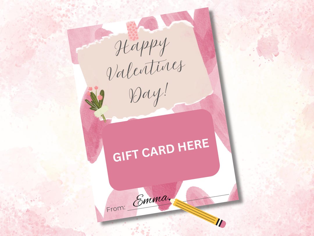 Printable Valentine's Day Gift Card Holder (5x7" Digital Download) - Etsy