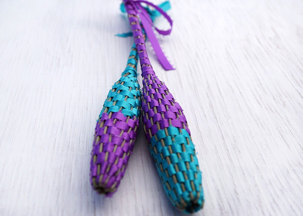 Rustic Decor Retro Colors Purple Teal Organic Lavender Wand Gift for ...