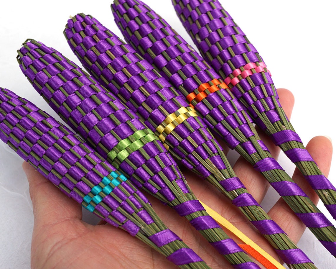 Rustic Decor Purple Organic Lavender Wand With Colorful Rainbow Line ...