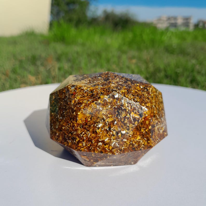Handmade Brown Orgonite Dome – Sacred Geometry Meditation Piece (medium ...