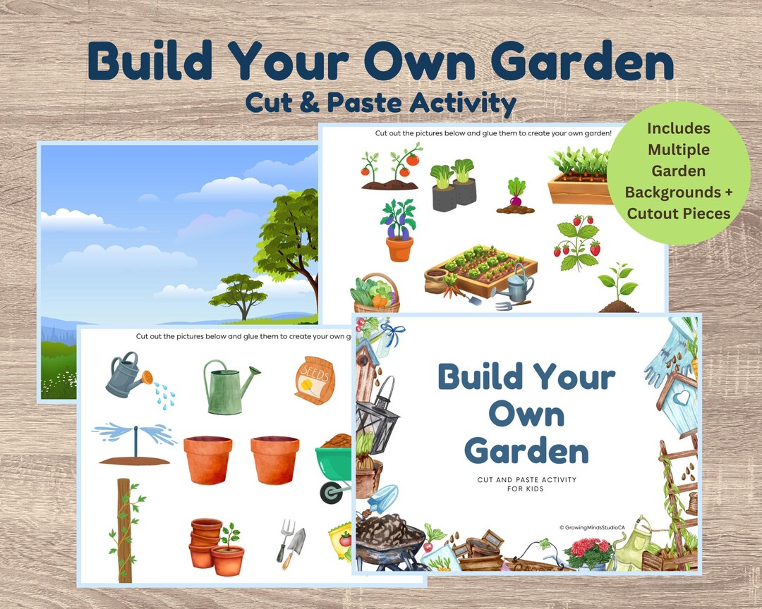 Build Your Own Garden Cut and Paste Activity | Spring Fine Motor Skills ...