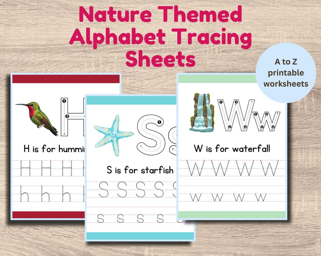 Nature Alphabet Tracing Worksheets | Outdoor ABC Printable | Letter ...