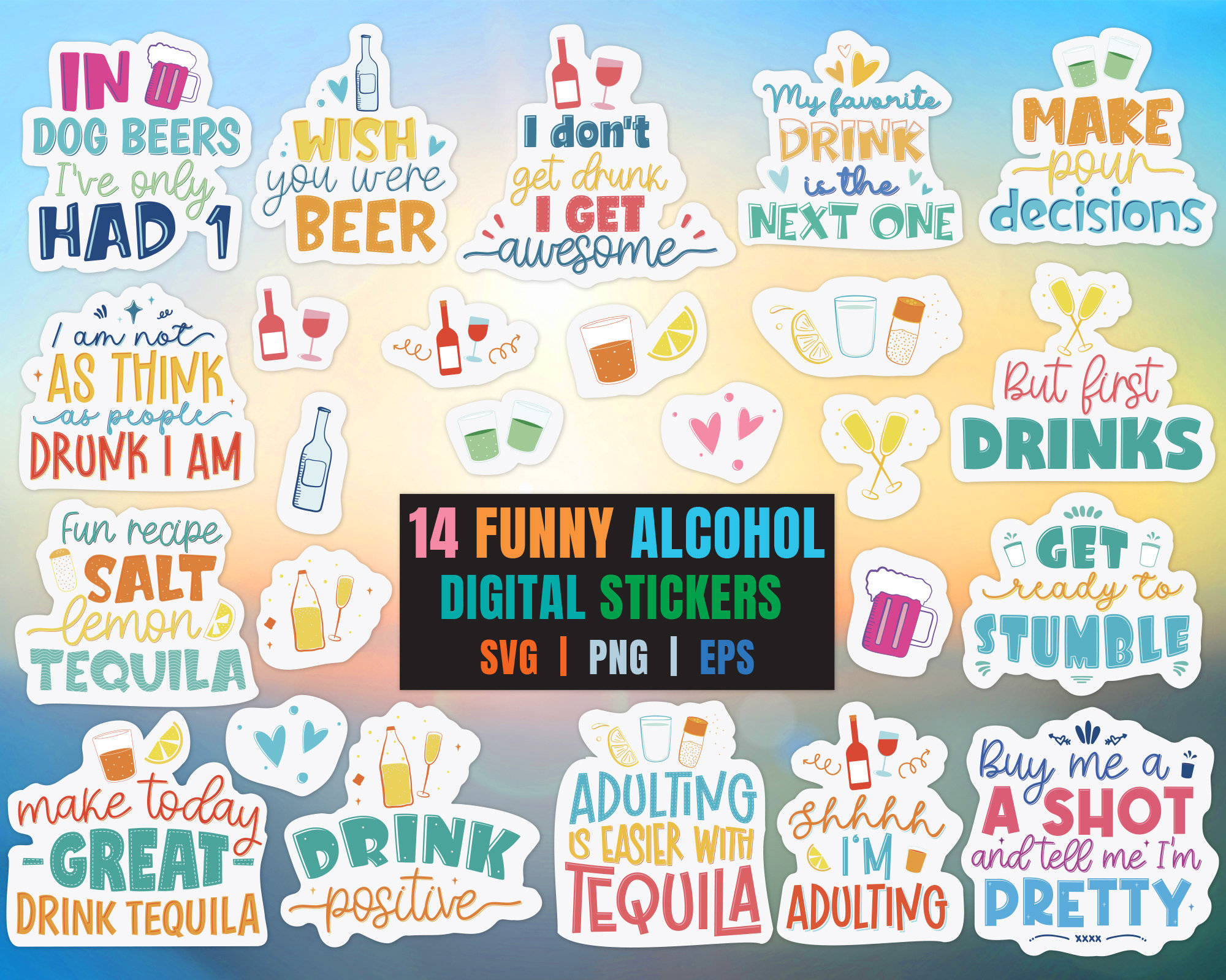 Funny Alcohol Svg Bundle, Coaster Png, Alcohol Svg Png Pack, Shot Glass ...