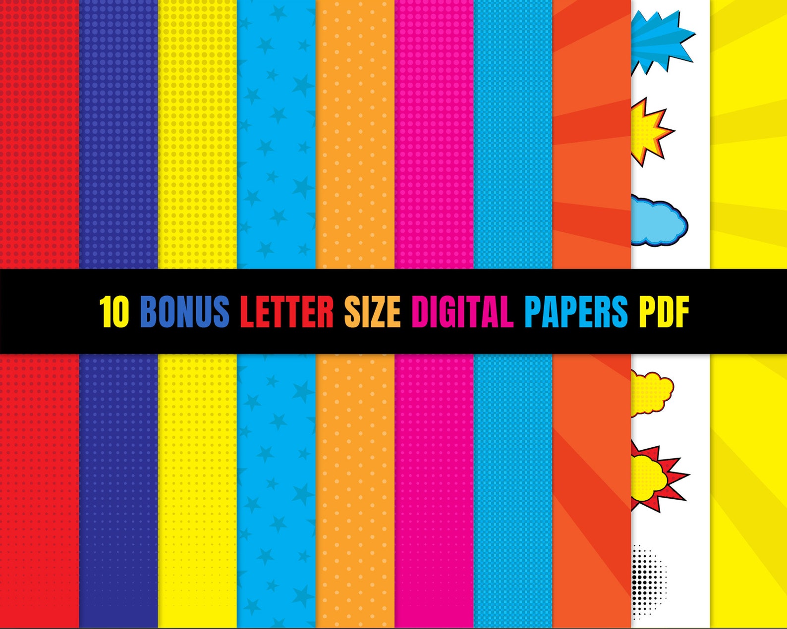 Bundle of 20 Comic Action Bubbles and 10 Papers, Comic Cartoon Style ...