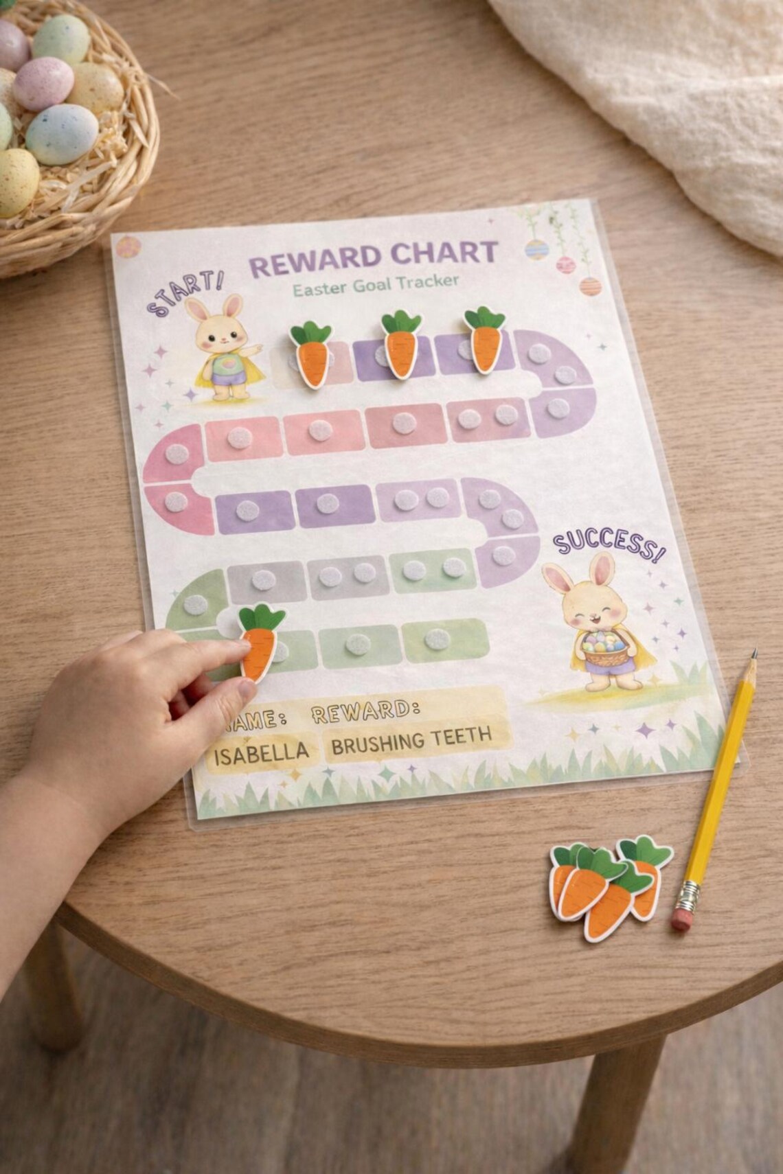 Kids Easter Reward Chart Printable – Bunny Sticker Chore Chart for ...